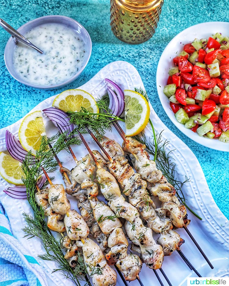 Greek Chicken Souvlaki Skewers Recipe - Urban Bliss Life